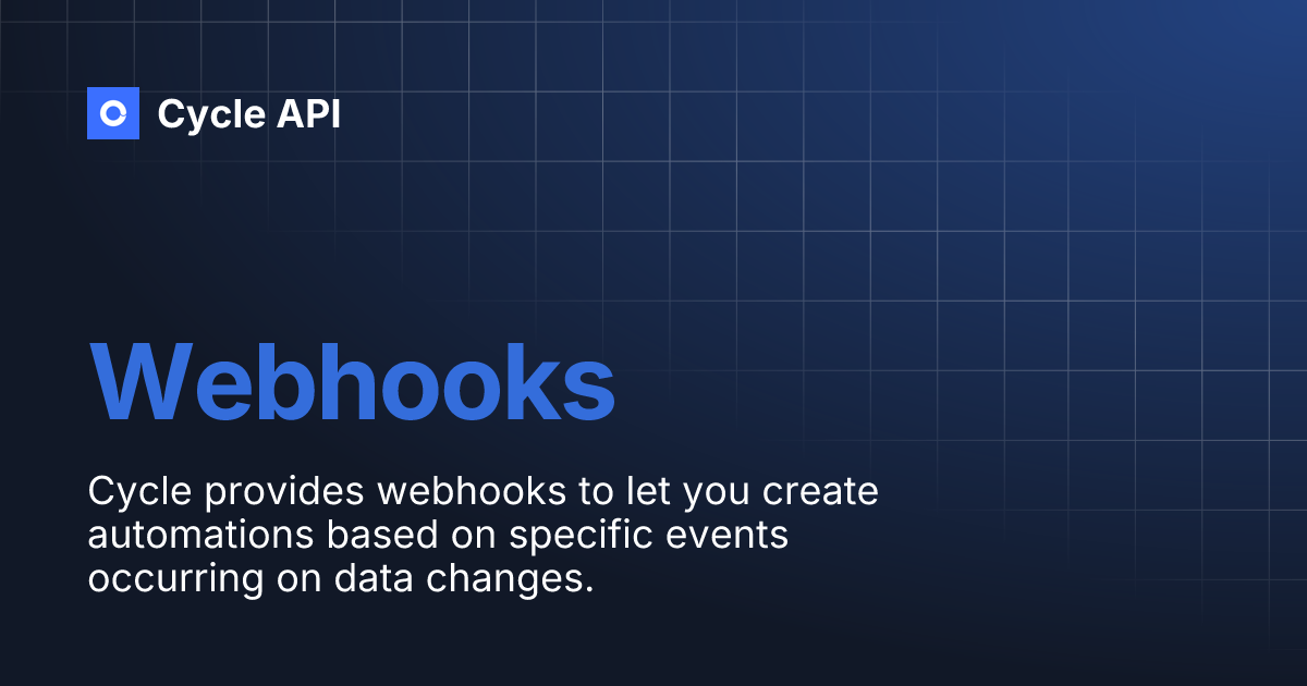 Webhooks | Cycle API