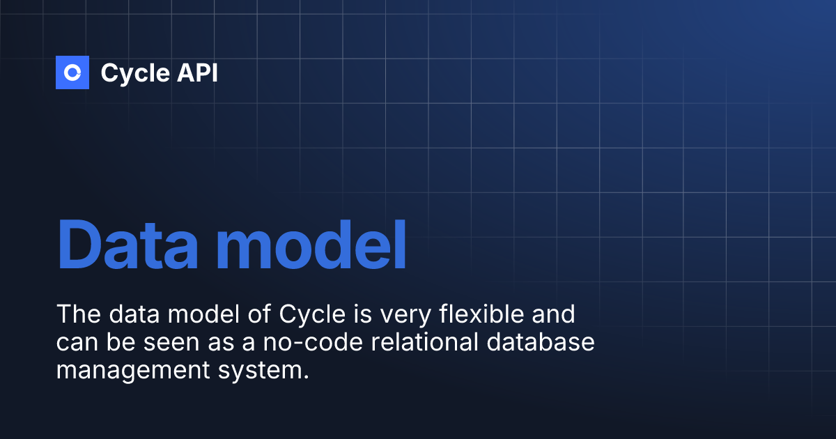 Data model | Cycle API